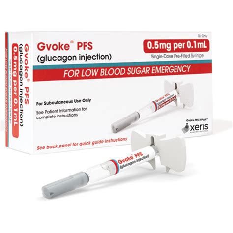 Glucagon Injection Gvoke Prefilled Syringe 0 5 Mg Per 0 1ml Pediatric Dose Single Injector Pack