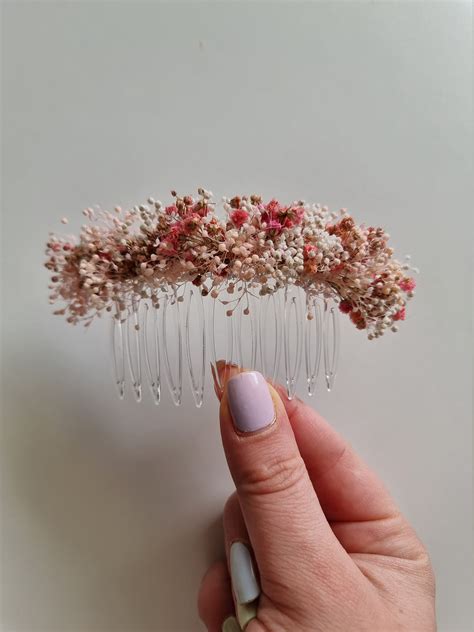 Haarkamm Mit Trockenblumen Haarschmuck Kopfschmuck Etsy