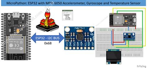 micropython esp32 with mpu 6050 accelerometer gyroscope and