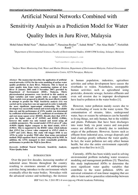 PDF Artificial Neural Networks Combined With Sensitivity Analysis As A Prediction Model For