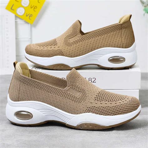 Womens Shoes Platform Flying Woven Shoes Casual One Pedal Muffin Shoes