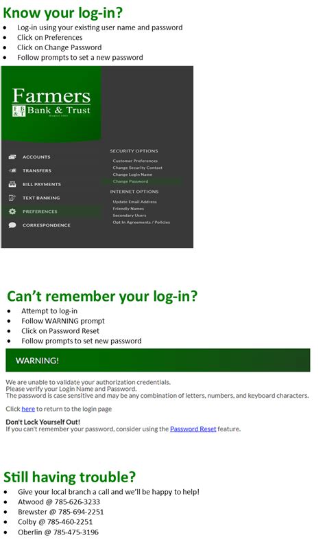 Clock And Password Reminder Farmers Bank And Trust