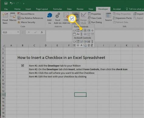 How To Insert Checkbox In Excel MacrosInExcel Com