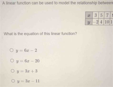 solved a linear function can be used to model the relationship between