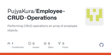 Github Pujyakuraemployee Crud Operations Performing Crud Operations On Array Of Employee