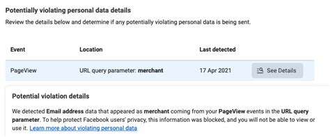 How To Fix Potentially Violating Personal Data Sent To Facebook Meta