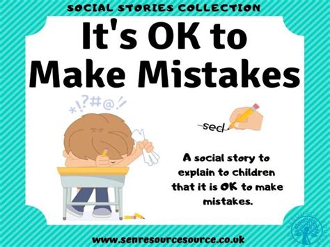 it s ok to make mistakes social story teaching resources