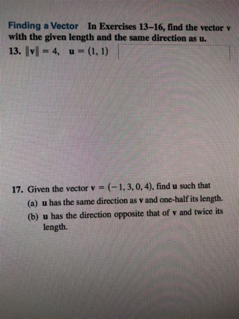 solved finding a vector in exercises 13 16 find the vector