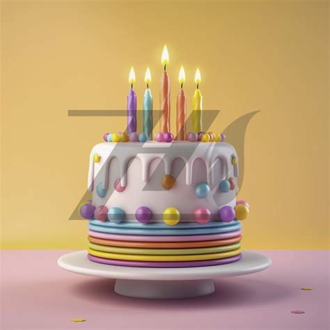 دانلود تصویر سه بعدی کیک تولد با شمع های روشن دانلود رایگان فایل لایه