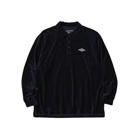 엄브로 X 화이트 마운티니어링 벨루어 폴로 셔츠 네이비 Umbro Kream