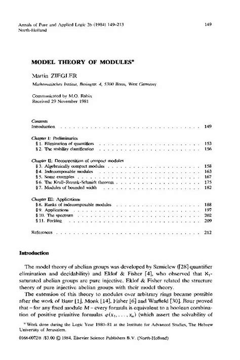 Pdf Model Theory Of Modules Introduction Dokumen Tips