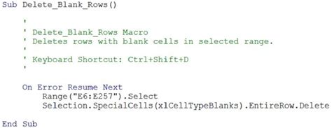 Excel Vba Delete Blank Or Empty Rows