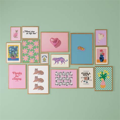 Funky Art Print Set 15 Unique Digital Gallery Wall Prints For Home