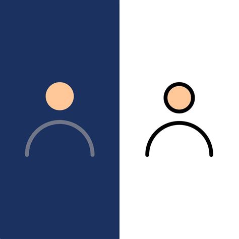 Personal Personalization Profile User Icons Flat And Line Filled Icon Set Vector Blue Background