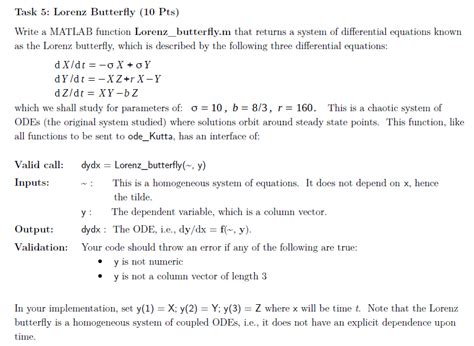 task 5 lorenz butterfly 10 pts write a matlab