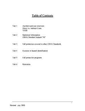 Fillable Online Table Of Contents Fax Email Print PdfFiller