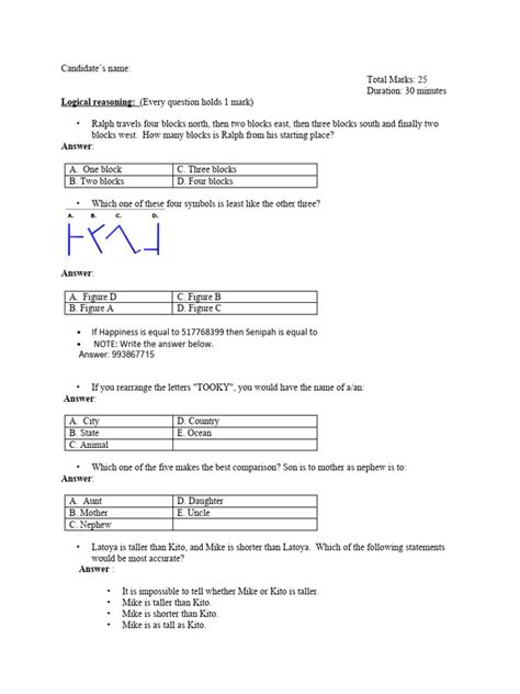 Logical Reasoning And General Knowledge Test Pdf Websites World