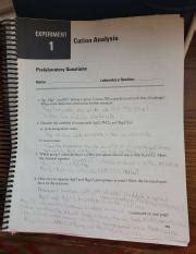 Experiment Prelab Questions And Data Sheet Pdf Course Hero