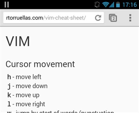 Mobile Vim Cheat Sheet By Alex R Young Usevim Medium