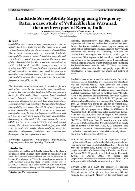 Pdf Landslide Susceptibility Mapping Using Frequency Ratio A Case