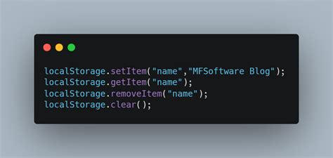 Javascript LocalStorage Kullanımı MFSoftware Blog