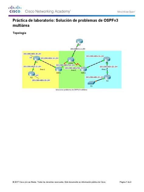 10244 Packet Tracer Troubleshoot Multiarea Ospfv3 Pdf Enrutador Computación Yo Pv6