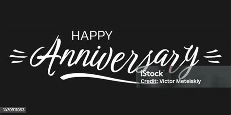 기념일 축하 문자 서예 글꼴 결혼식 생일 인사말 카드 또는 배너에 대 한 편지 템플릿입니다 벡터 그림입니다 검은색에 대한 스톡