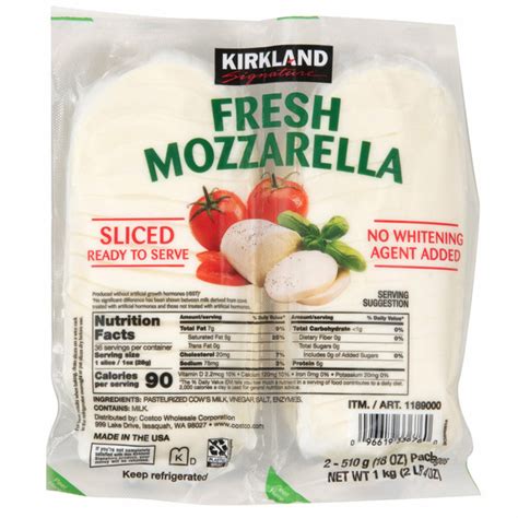 Kirkland Signature Fresh Sliced Mozzarella Same Day Delivery Costco