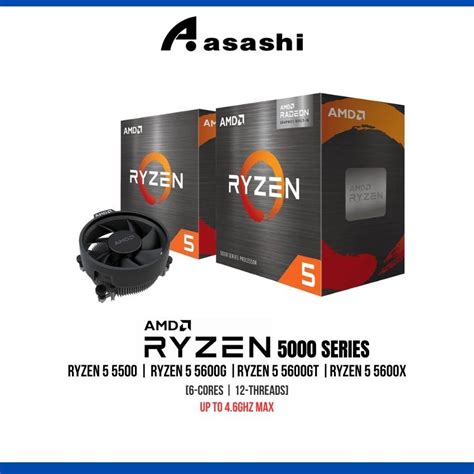 Amd Ryzen 5 5500 5600 5600g 5600x Am4 Processor 6 Cores12