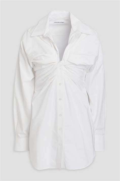 Alexanderwangt 루쉬 장식 코튼 포플린 미니 셔츠 드레스 최대 70 세일 The Outnet