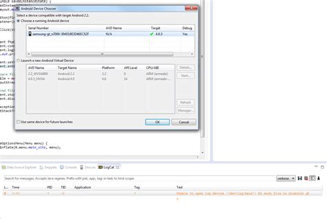 Eclipse Logcat Unable To Open Log Device Stack Overflow