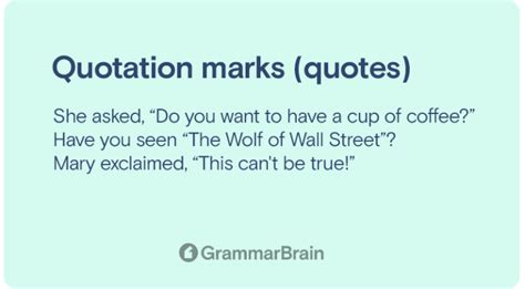 Understanding Quotation Marks Rules When To Use Single Double Examples GrammarBrain