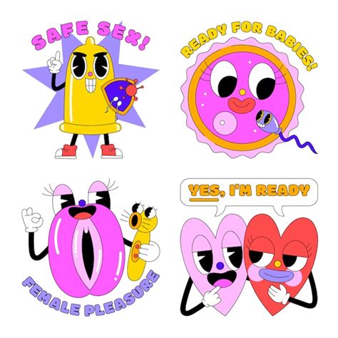 Premium Vector Acid Sex Education Stickers Collection