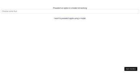 Preselect Not Working Codesandbox