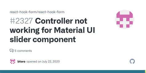 Controller Not Working For Material Ui Slider Component · Issue 2327 · React Hook Formreact