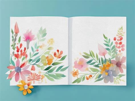 Premium AI Image Top View Of Blank Notepad With Flowers And Pen On White Background AI Generated