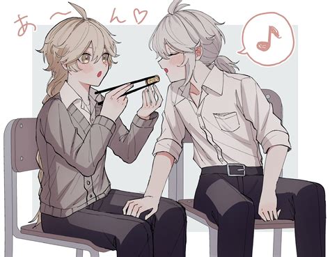 Aether And Kaedehara Kazuha Genshin Impact Drawn By Ichigo Gyuunyuu Danbooru