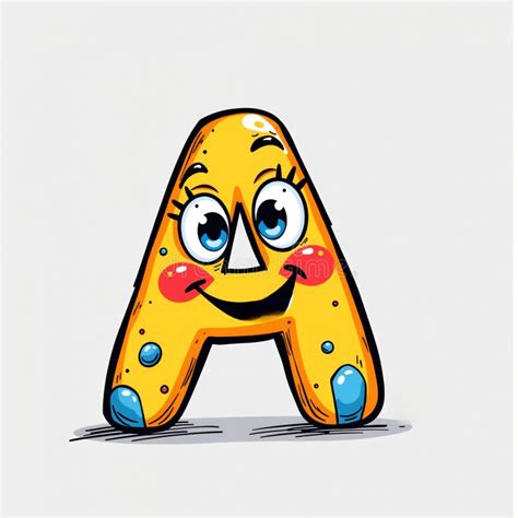 Playful Cartoon Letter A Alphabet Stock Illustration Illustration Of