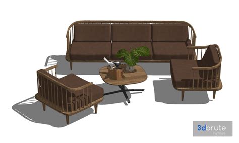 Sofa Set Sketchup 3d Model Sketchup Download Free 3dbrute Sofa Set
