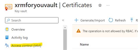 Solved Denied With No Valid Rbac Error While Trying To Add A Certificate Or Secret In Azure