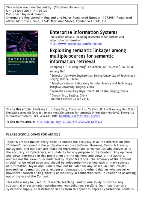 Pdf Exploiting Semantic Linkages Among Multiple Sources For Semantic