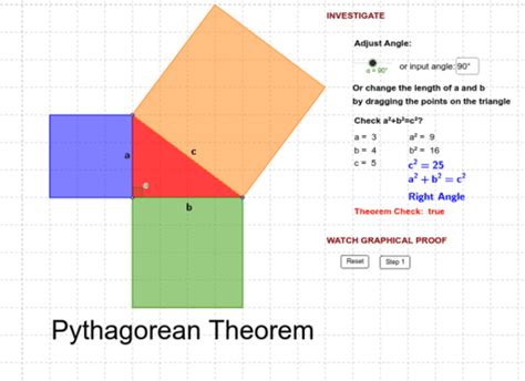 Pythagorean Theorem Converse GeoGebra