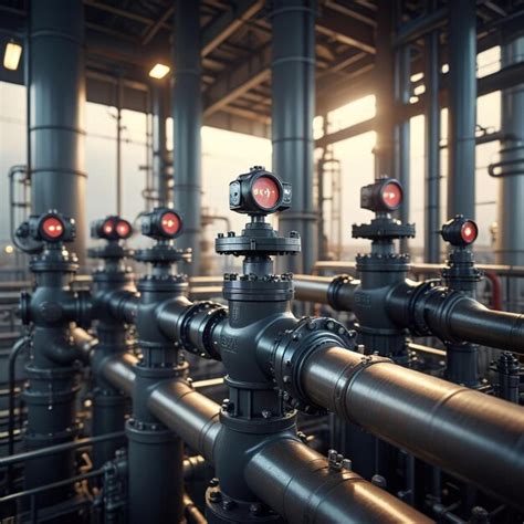 Premium Photo Oil And Gas Processing Plant With Pipe Line Valves