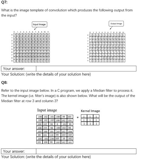 Solved What Is The Image Template Of Convolution Which
