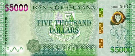 Guyanas 5000 Dollar Note