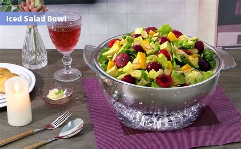 Moligou Iced Salad Bowl Salad Serving Bowl With Ice