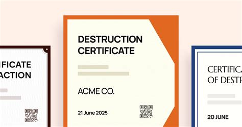 Free Certificate Of Destruction Template