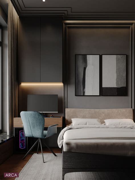 Дизайн спальни Квартирные идеи Спальня с рабочим местом Спальня