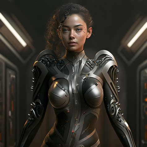 Premium Ai Image A Girl In Futuristic Suit Art