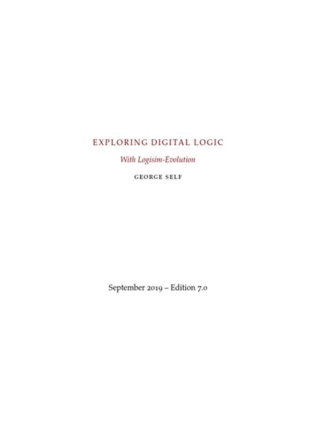 exploring digital logic withlogisim evolution pdf boolean algebra teaching mathematics
